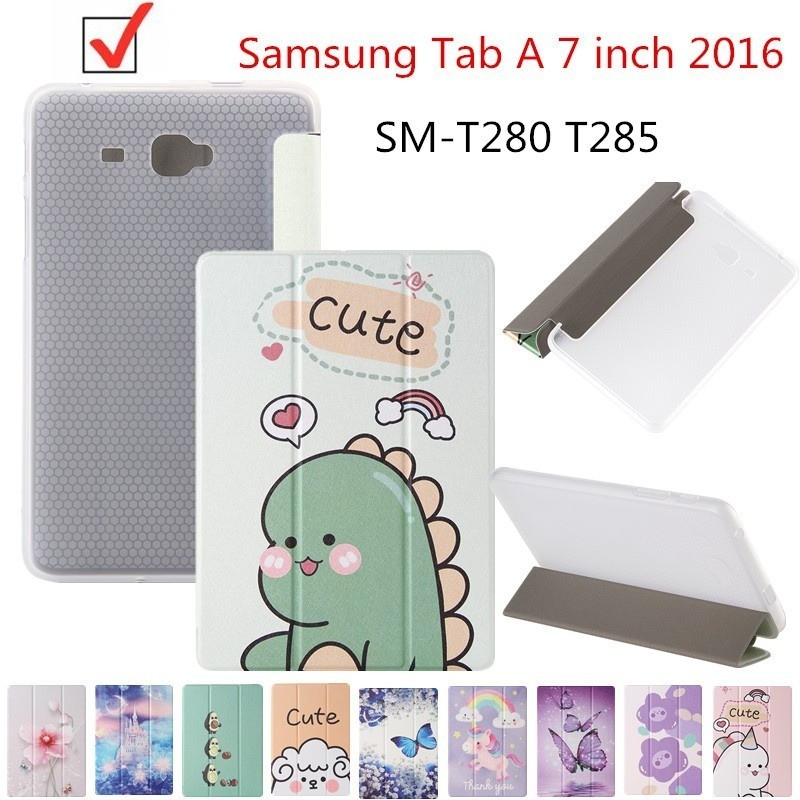 Tpu ฝาพับ บางพิเศษ สําหรับ Samsung Tab A 7.0 2016 SM-T280 T285 สามพับ ...