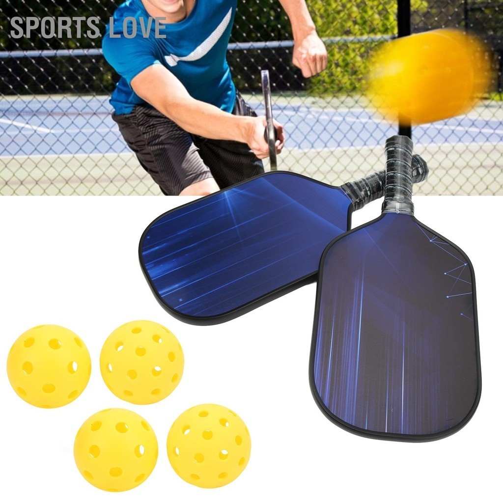 Sports Love Pickleball Paddle Glass Fiber PP Core ชุดไม้ พร้อมลูก 4 ลูก ...