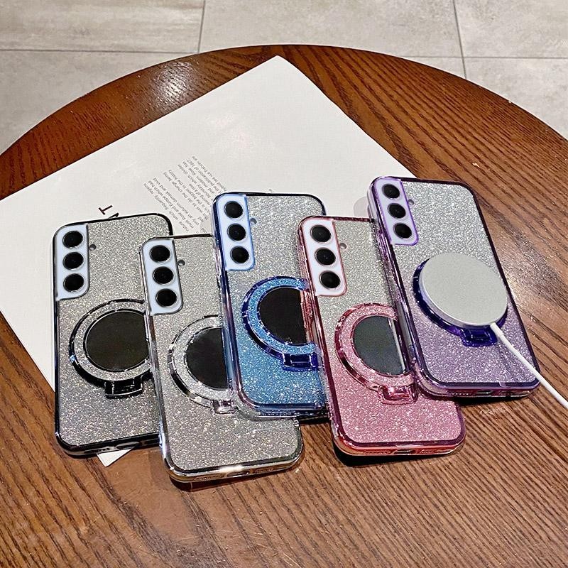 เคสโทรศัพท์มือถือแบบนิ่ม กันกระแทก แต่งกลิตเตอร์ พร้อมที่ตั้งวาง และ ...