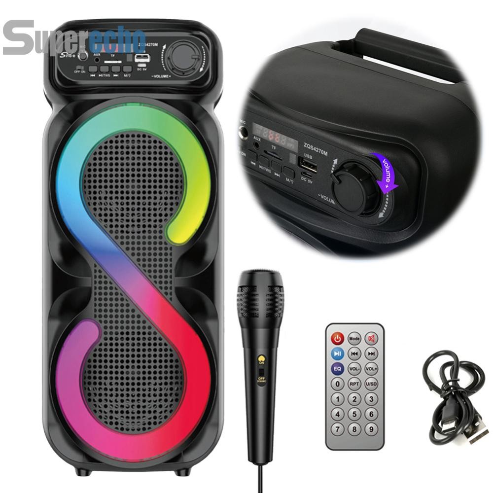 ลําโพงบลูทูธ RGB พร้อมไฟ LED ลําโพงไร้สายปริมาณสูงเบสหนักแน่นลําโพงติด ...