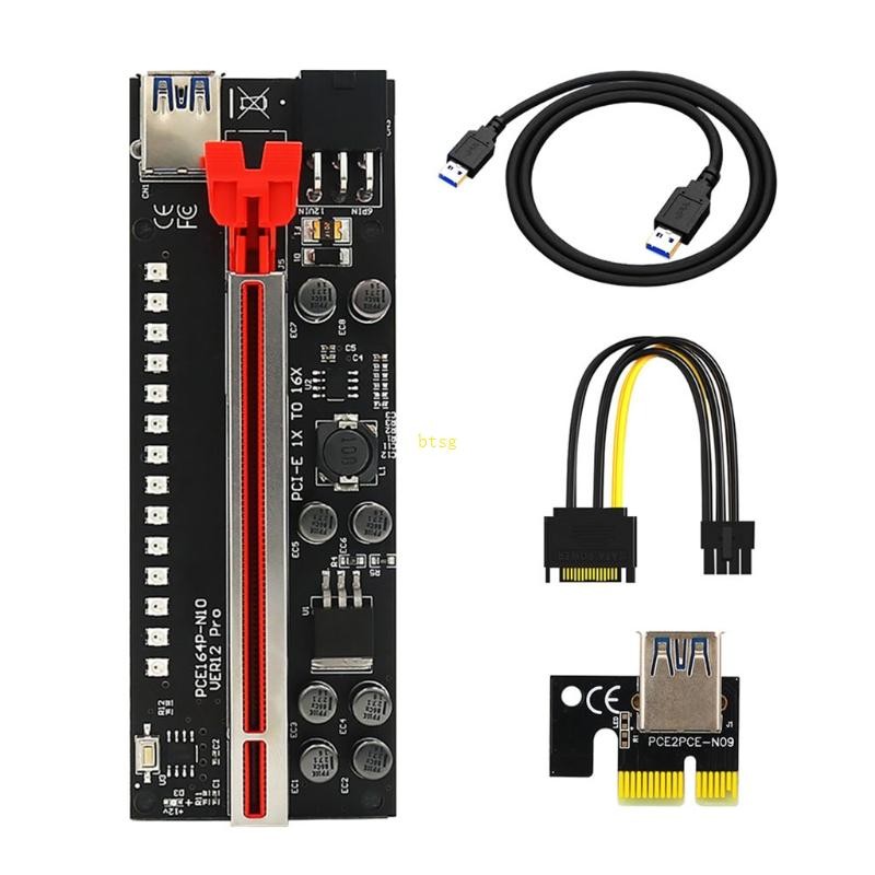 Bt Ver12 Extens Riser PCI สําหรับ Express X1 ถึง X16 Riser อะแดปเตอร์ ...