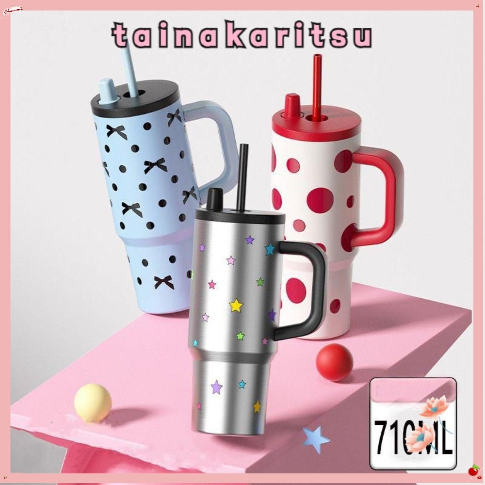 Tainakaritsuถ้วยสูญญากาศ,ความจุขนาดใหญ่พร้อมที่จับถ้วยฉนวน,creative 316 สแตนเลส 710ml แก้วน้ํา ...