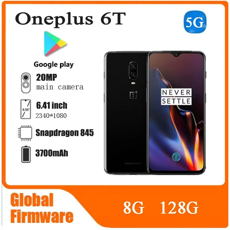 Global Firmware Oneplus 6t 6t Snapdragon 845 โทรศัพท์มือถือ 4G LTE 6.41 NFC 3700mAh 20MP+16MP ...