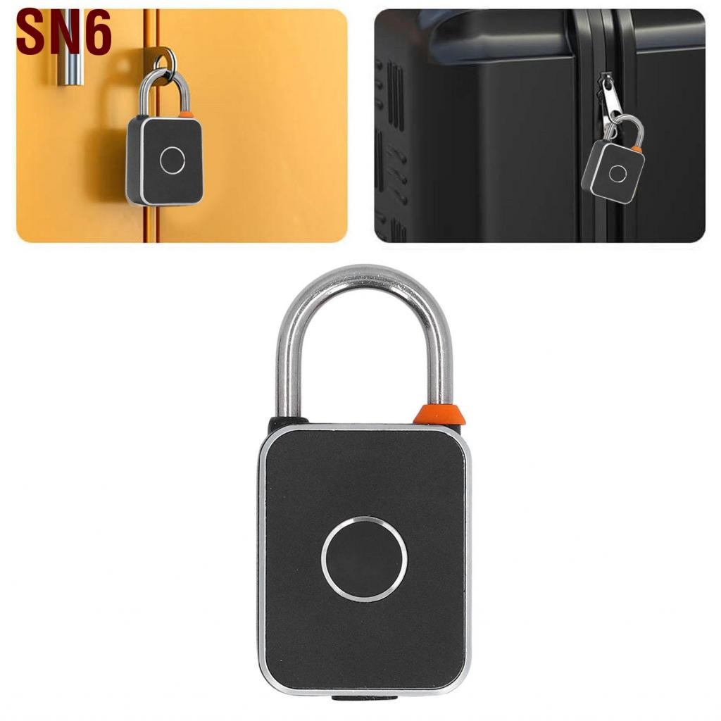 SN6 Biometric Smart Fingerprint Padlock Padlock Rechargeable Rust Rust ...