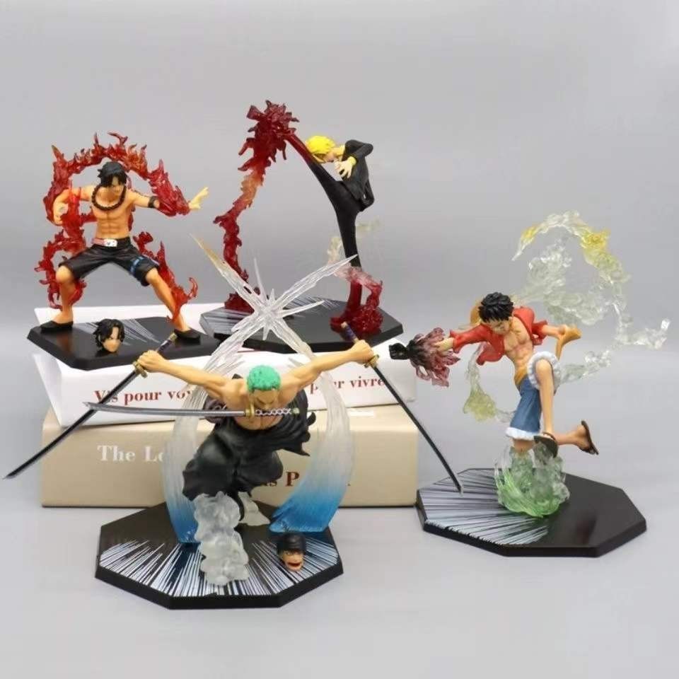 X 5BQ พร้อมส่ง โมเดลฟิกเกอร์ One Piece Luffy Fire Fist Ace Demon Slay ...
