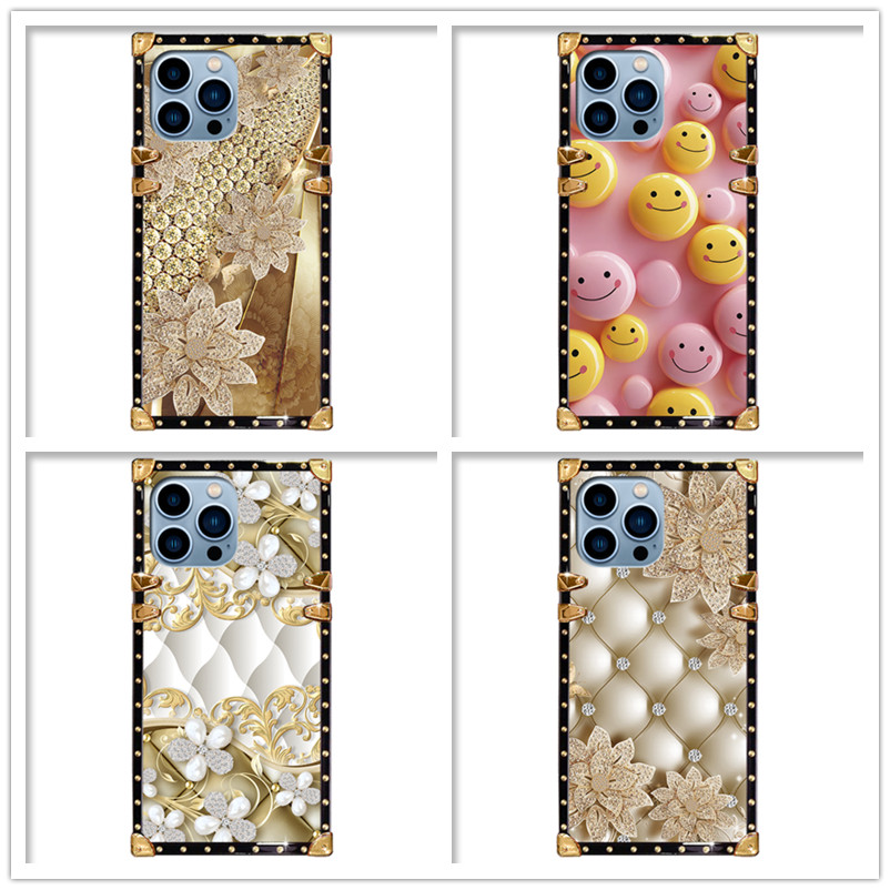 เคสโทรศัพท์มือถือ ทรงสี่เหลี่ยม กันกระแทก หรูหรา แวววาว แฟชั่น สําหรับ