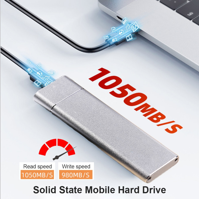 ฮาร์ดไดรฟ์ภายนอก M2 SSD 60TB 30TB 16TB M2 USB 3.1 Type C 10Gbps 8TB 4TB ...