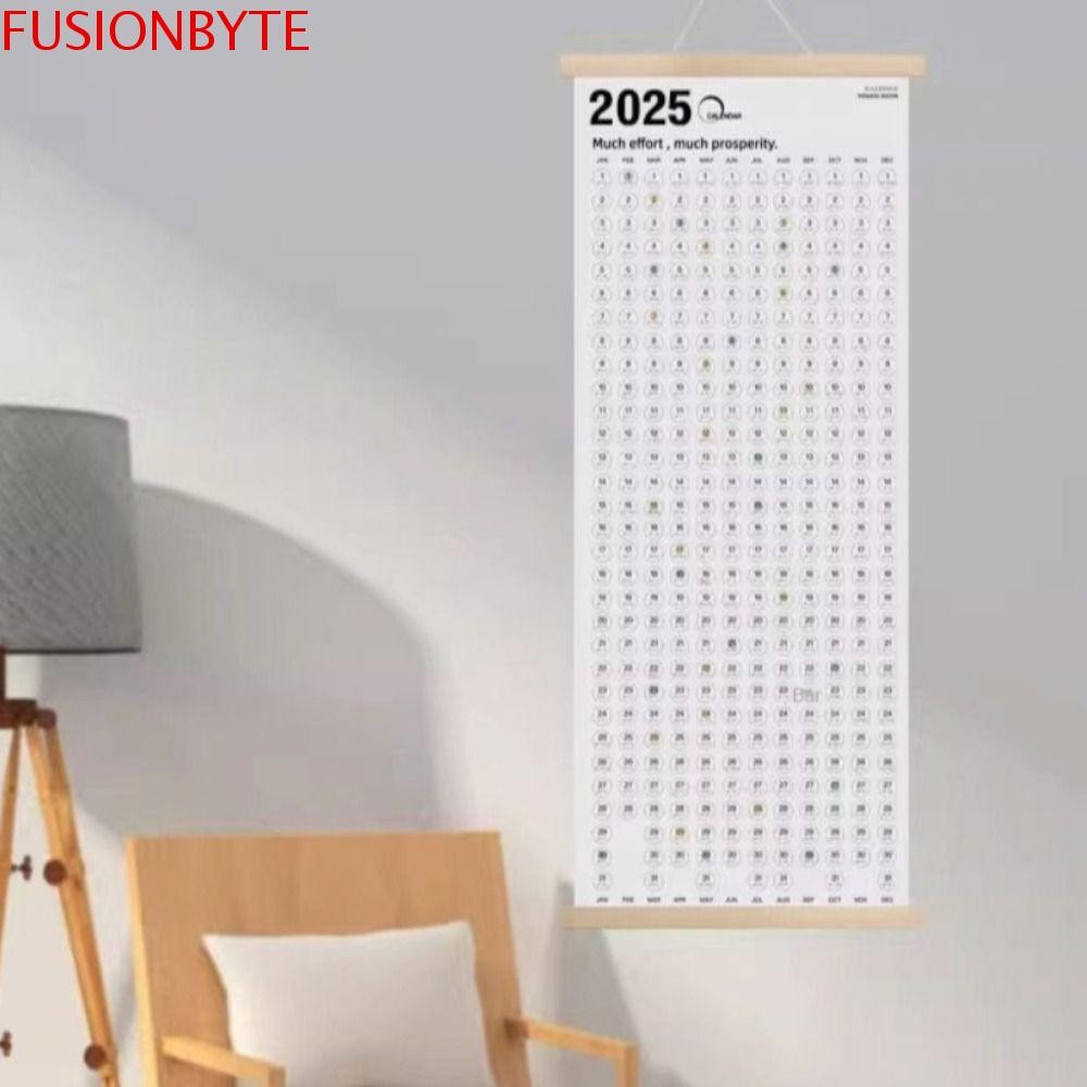 Fusionbyte ปฏิทินแขวนผนัง, กรอบไม้สี่เหลี่ยมผืนผ้า 2025 ปฏิทินผนัง, กระดาษแขวนสร้างสรรค์สะดวก ...