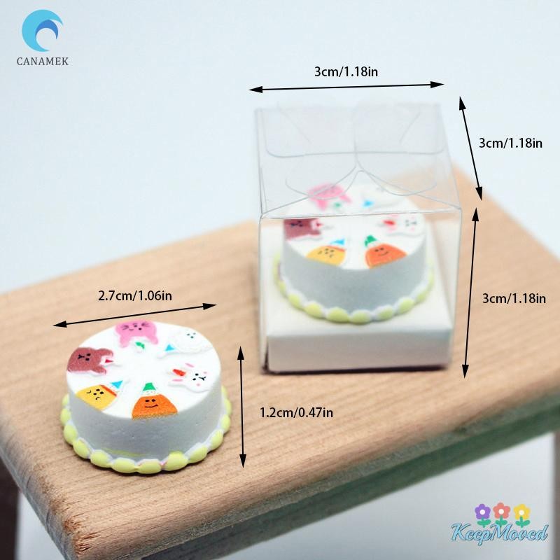 Keepmoving 1/12 ตุ๊กตาการ์ตูนเค้กกล่องใสรุ่นตุ๊กตามินิจําลองขนมตกแต่งตุ๊กตาบ้านอุปกรณ์อาหารใหม่ ...