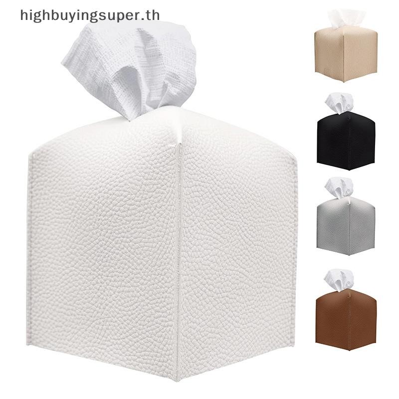 Hrth พับ PU หนังกล่องกระดาษทิชชูสแควร์ด้านล่างเข็มขัด Simple ผ้าเช็ดปาก ...