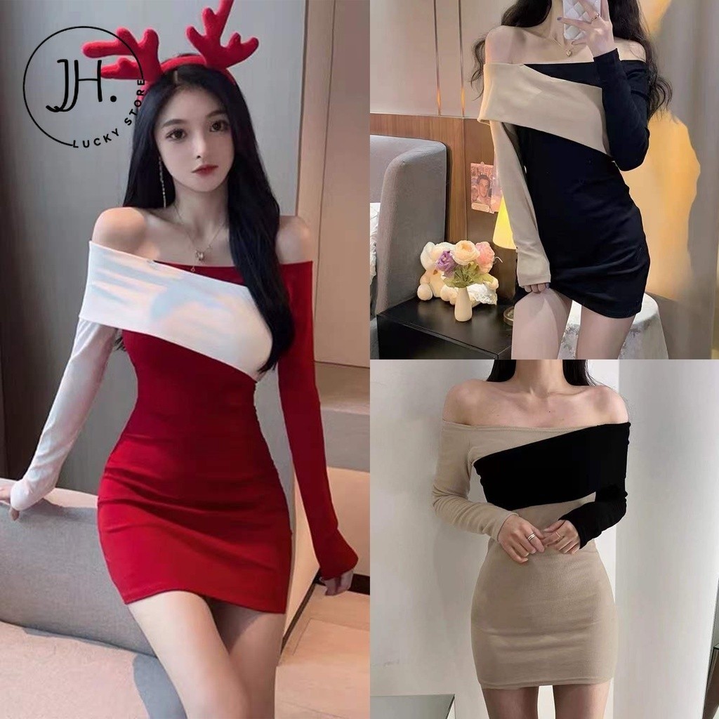 JH.lucky ชุดเดรสเซ็กซี่ เดรสรัดรูป แต่งสายคาดอก คาดไหล่ ใส่ได้หลายแนวหลายสไตล์ ดีไซน์หรูมาก ...