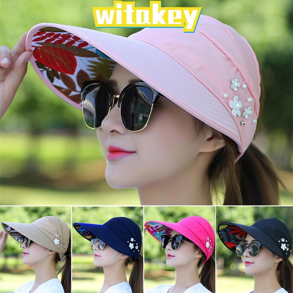 Witakey หมวกปีกกว้าง ป้องกันรังสียูวี แฟชั่นฤดูร้อน สําหรับผู้หญิง | Shopee Thailand