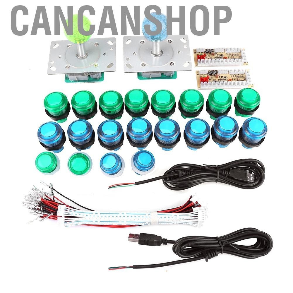 Cancanshop 20 DIY LED Illuminated Arcade Game Buttons 2 USB Encoder Kit ...