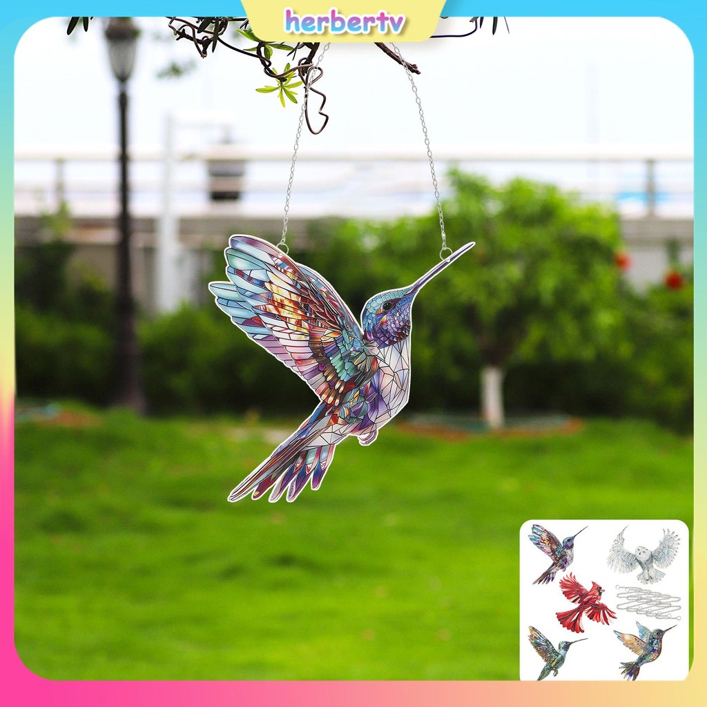 5 ชิ้น Hummingbird Suncatchers อะคริลิคใสทนทาน Bird Sun Catchers แขวนตก ...