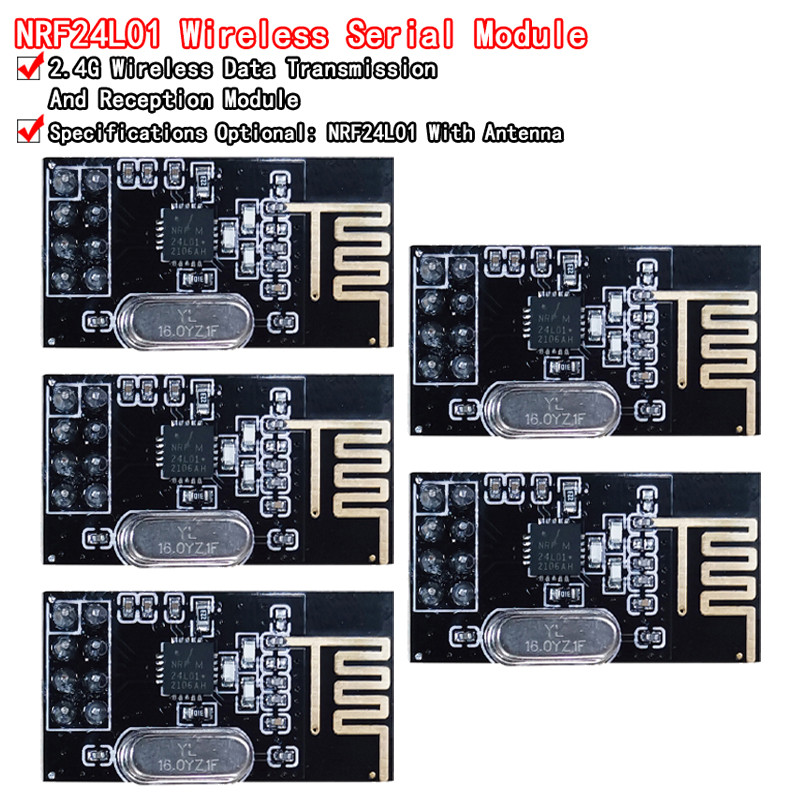 5pcs NRF24L01+ โมดูลส่งข้อมูลไร้สาย 2.4G / รุ่นอัพเกรด NRF24L01 | Shopee Thailand