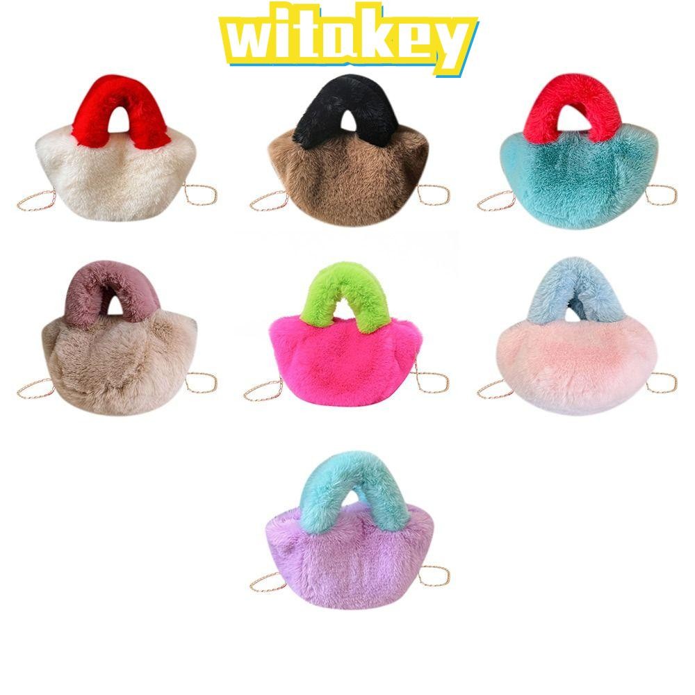 Witakey ไหล่ Crossbody กระเป๋า,ขนาดใหญ่ความจุ Plush Work Commuting กระเป๋าถือ,กีฬา Travel ...