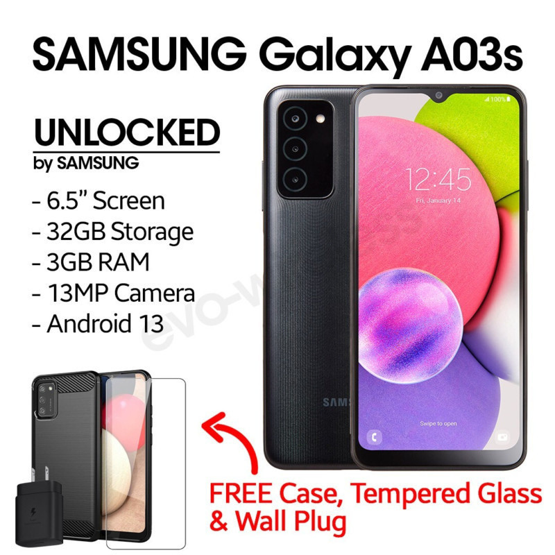 Samsung Galaxy A03s 3GB RAM 32GB ROM Android 13 สมาร์ทโฟนใช้ 98% ...