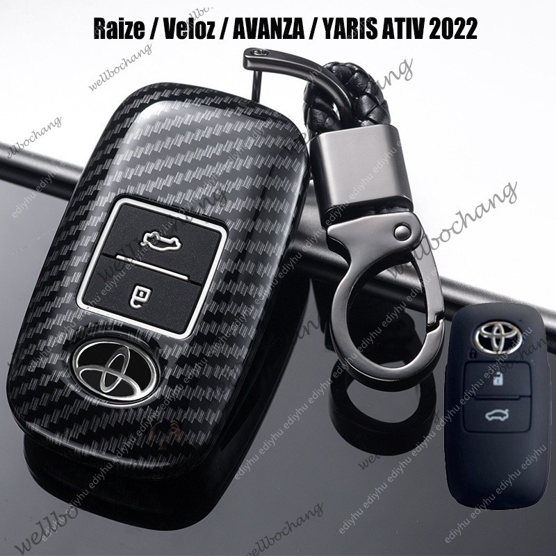 รถ Remote Key กรณีคาร์บอนไฟเบอร์สําหรับ Toyota raize veloz avanza yaris ...