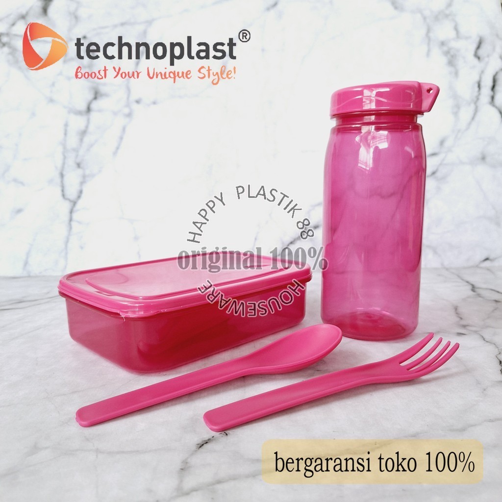 Technoplast แพ็คเกจประหยัด School Colorfun Joy กล่องอาหารกลางวัน ขวด ...