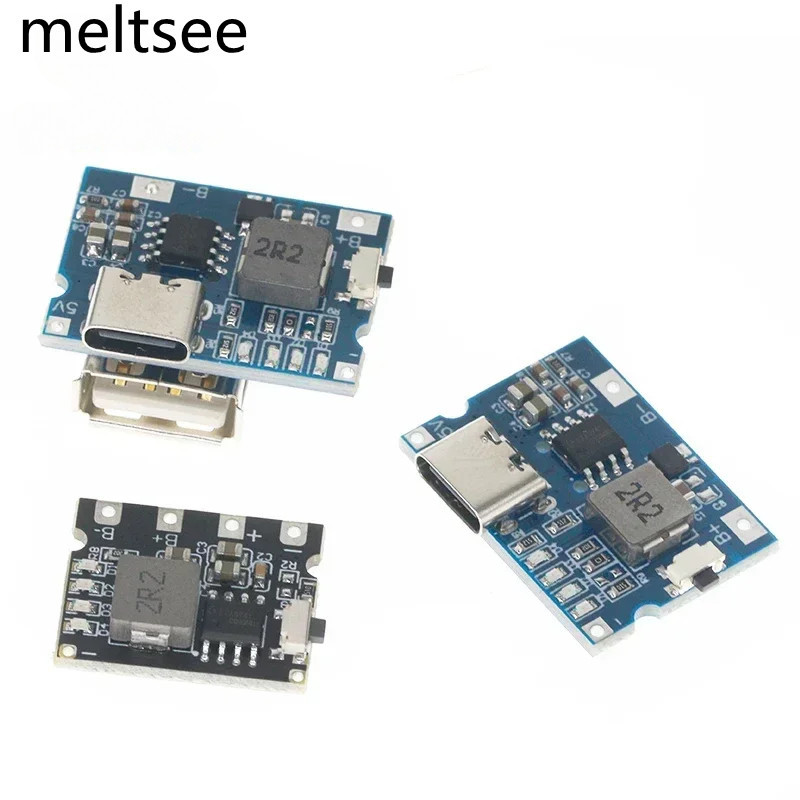 บอร์ดโมดูลพาวเวอร์แบตเตอรี่ลิเธียม LiPo 5V 2.4A TYPE-C USB Boost Step ...