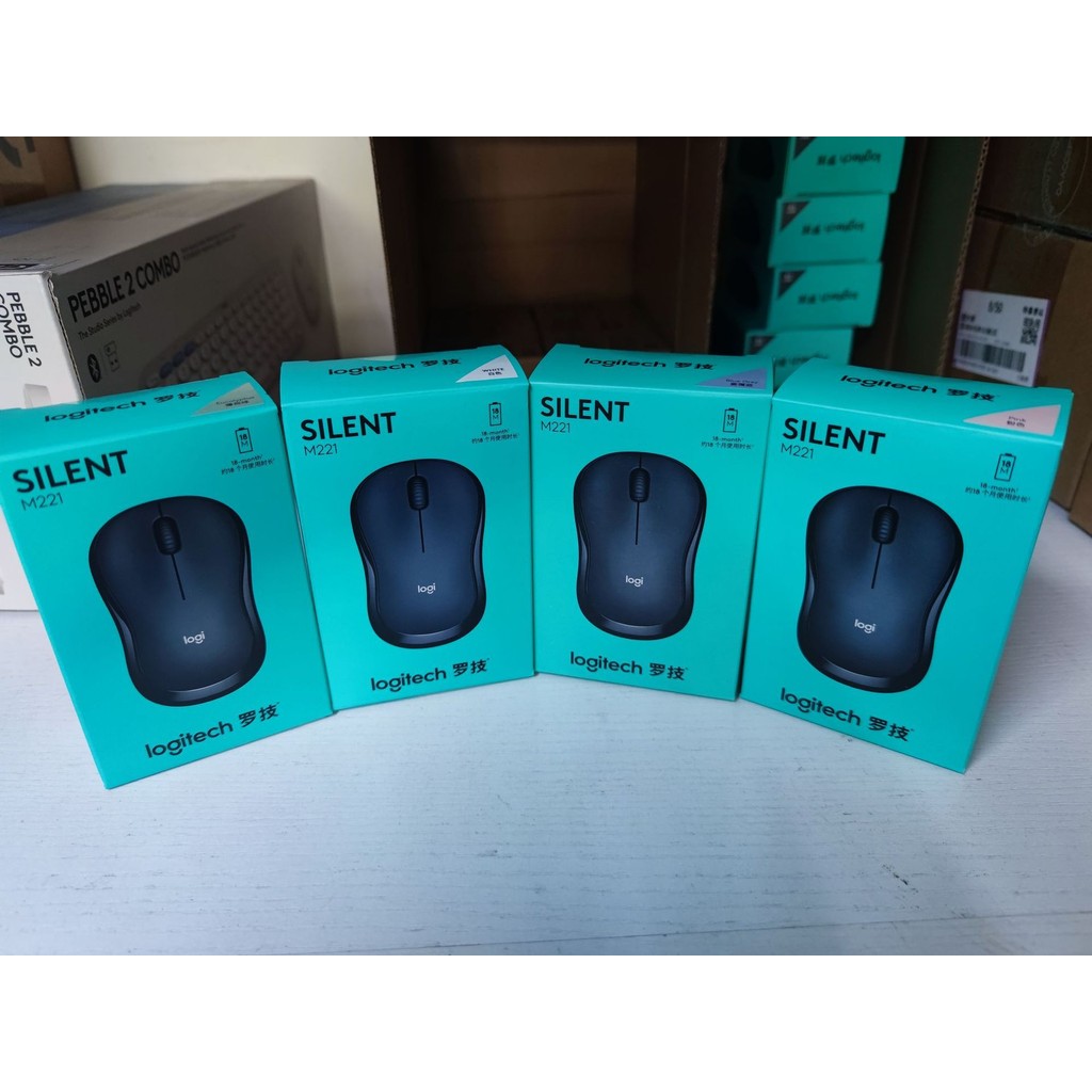 Logitech M221 เมาส์ไร้สายแล็ปท็อปปิดเสียง USB แบบพกพา Office Home ของ ...