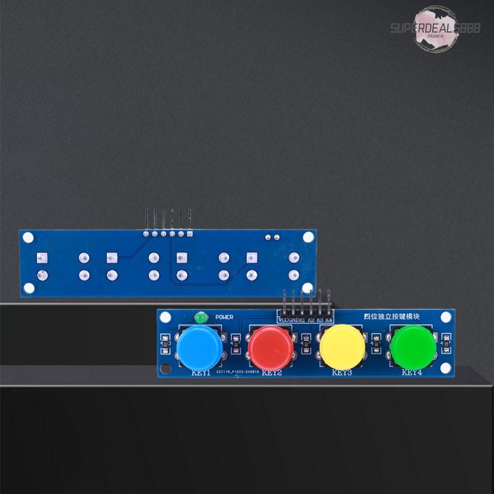 ~ โมดูลปุ่มสัมผัส 4 ปุ่มพร้อมหมวกโมดูลคีย์บอร์ดสําหรับ Arduino ARM ...