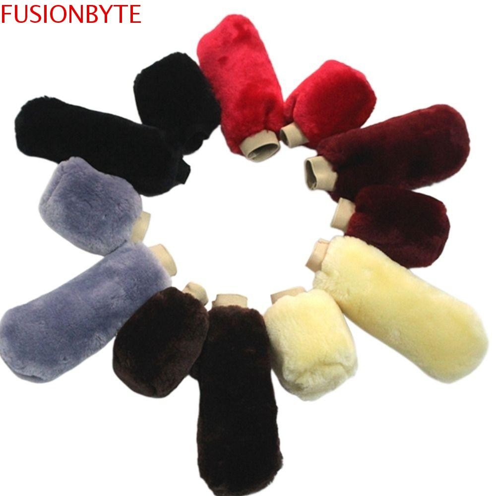 Fusionbyte ชุดฝาครอบเบรกมือตุ๊กตา 1 คู่, ฝาครอบเบรกมือตุ๊กตารถอบอุ่นนุ่ม, ตุ๊กตาสีทึบเปลี่ยนปลอก ...