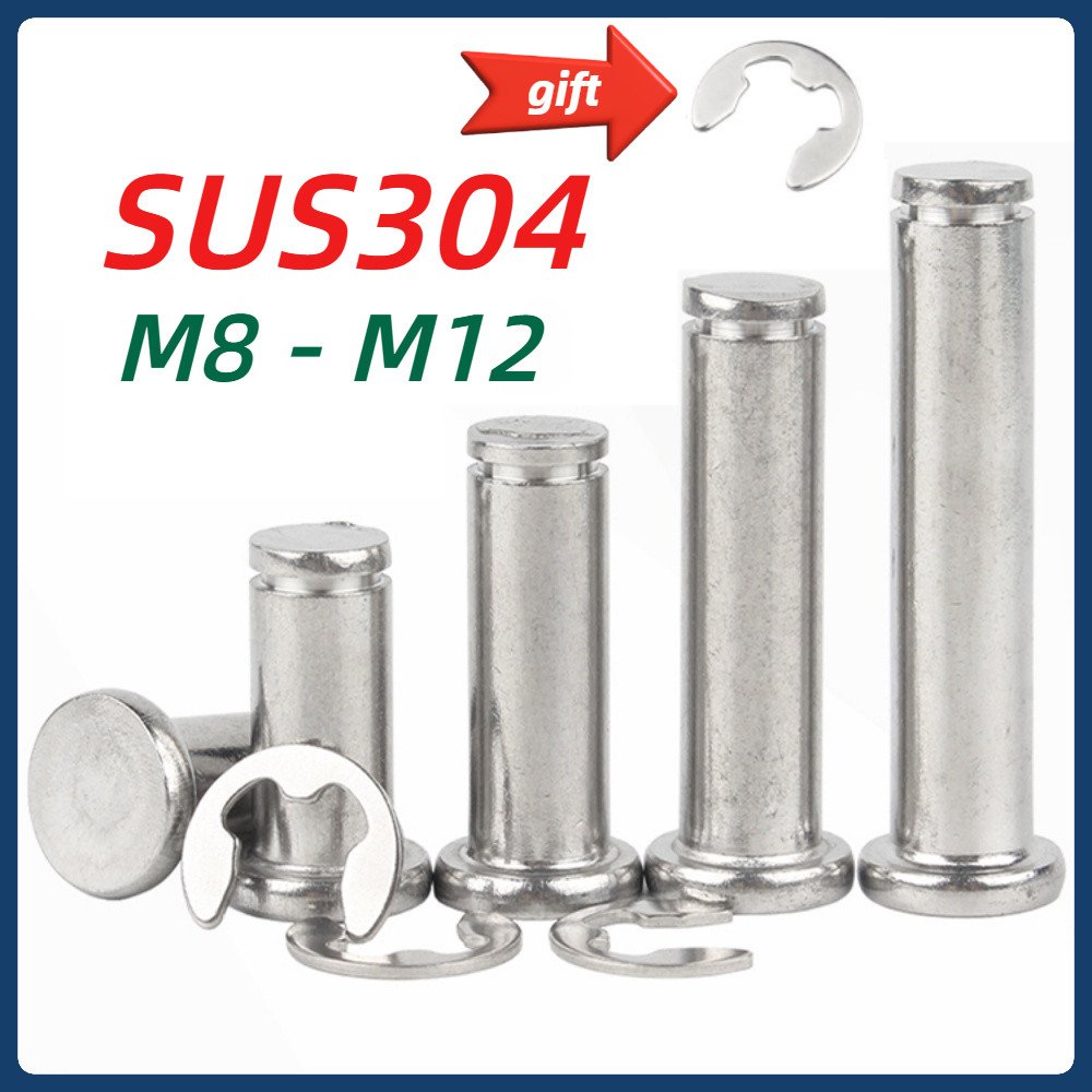 [MX1] เพลาสเตนเลส 304 พร้อมช่องเสียบ สองหัว M8 M10 M12 / 304 สแตนเลสร่องพินเพลาสแน็ปสปริงพินกับ ...