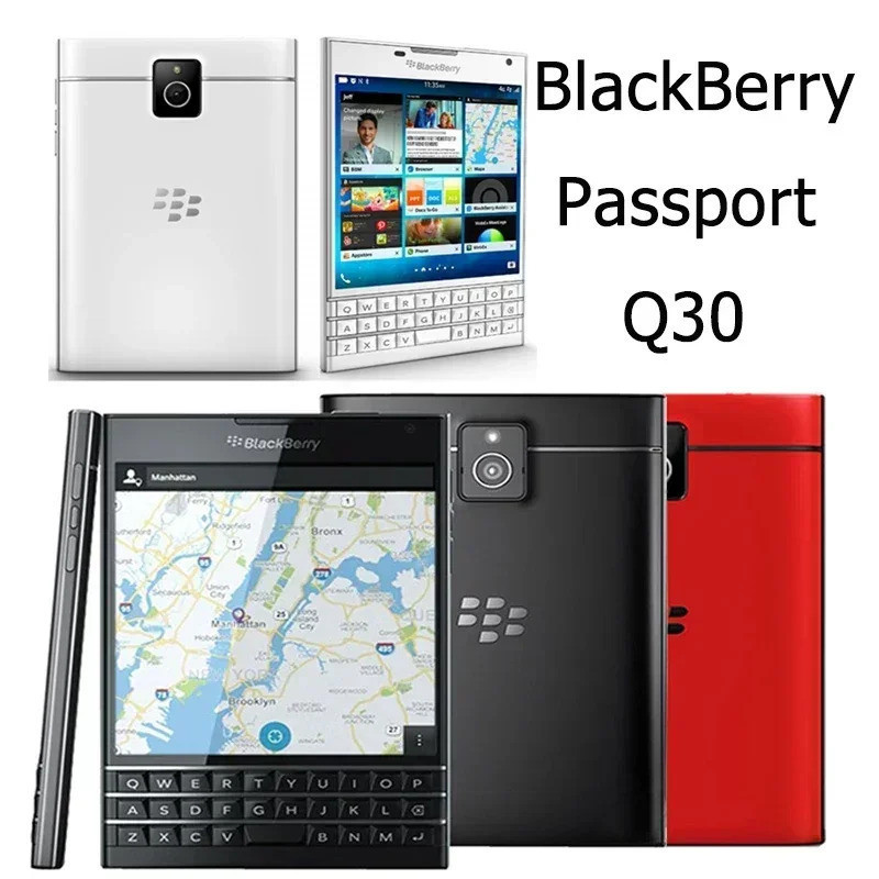 ปลดล็อคต้นฉบับ BlackBerry Passport Q30 4G โทรศัพท์มือถือ 4.5 หน้าจอ IPS LCD 32GB SQC100-1 Quad ...