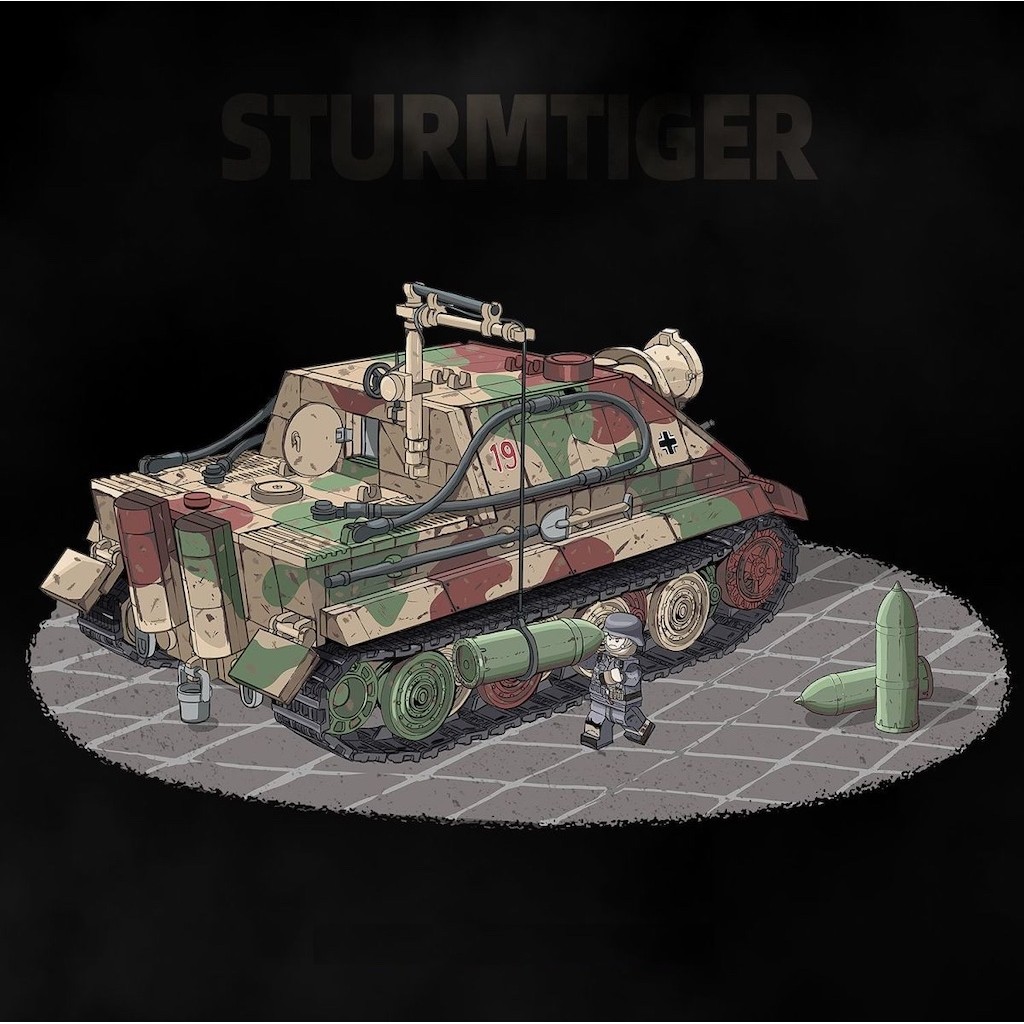 Mytopstore 1402PCS Sturmtiger Sturmmrser Tiger Tank รูปก่อสร้างพัฒนาของ ...