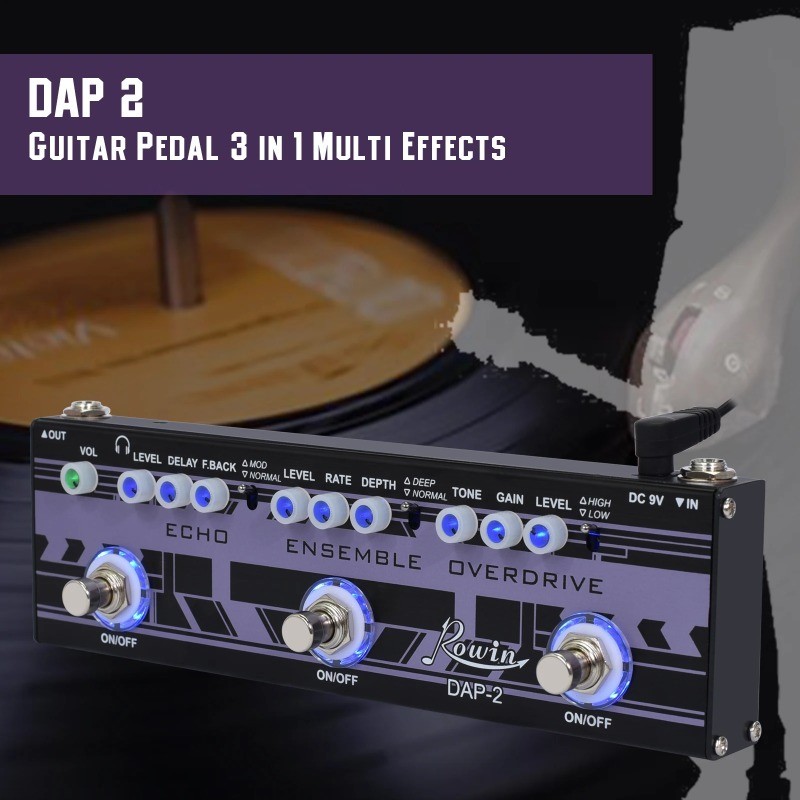 Rowin-dap-2 3-in-1 แป้นเหยียบเอฟเฟคกีตาร์ อนาล็อก ดิจิทัล เอฟเฟคกีตาร์ | Shopee Thailand