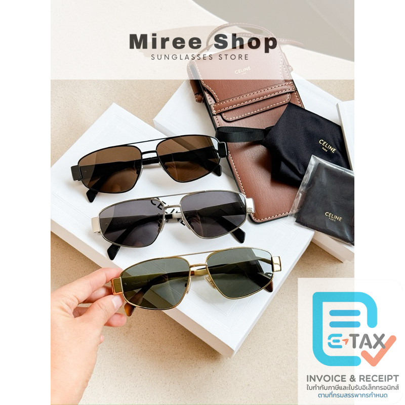 {กดโค้ดลดเพิ่ม1000} Celine Triomphe Metal 03 ทรง Aviators สวยตะโกน ของ ...