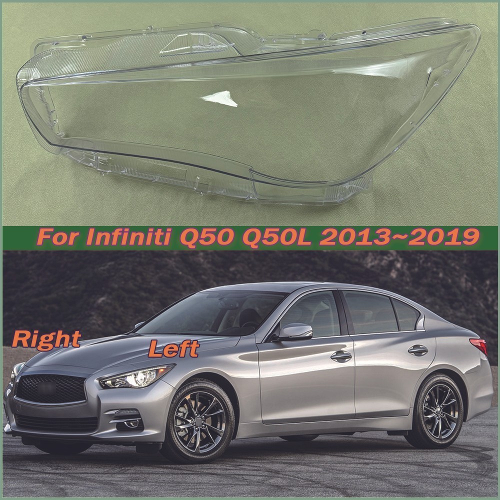 ไฟหน้ารถฝาครอบไฟหน้าอัตโนมัติหมวกโปร่งใส Lampcover สําหรับ Infiniti Q50 Q50L 2013 ~ 2019 หัวโคม ...
