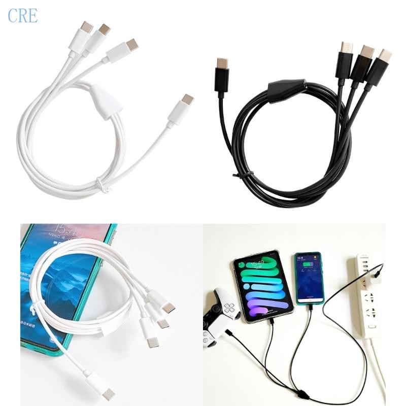 Cre 3 In 1 สาย USB Type C ถึง USB C สายชาร์จโทรศัพท์สายชาร์จสําหรับ ...
