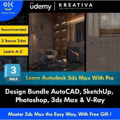 Video Course- Design Bundle AutoCAD, SketchUp, Photoshop, 3ds Max & V ...