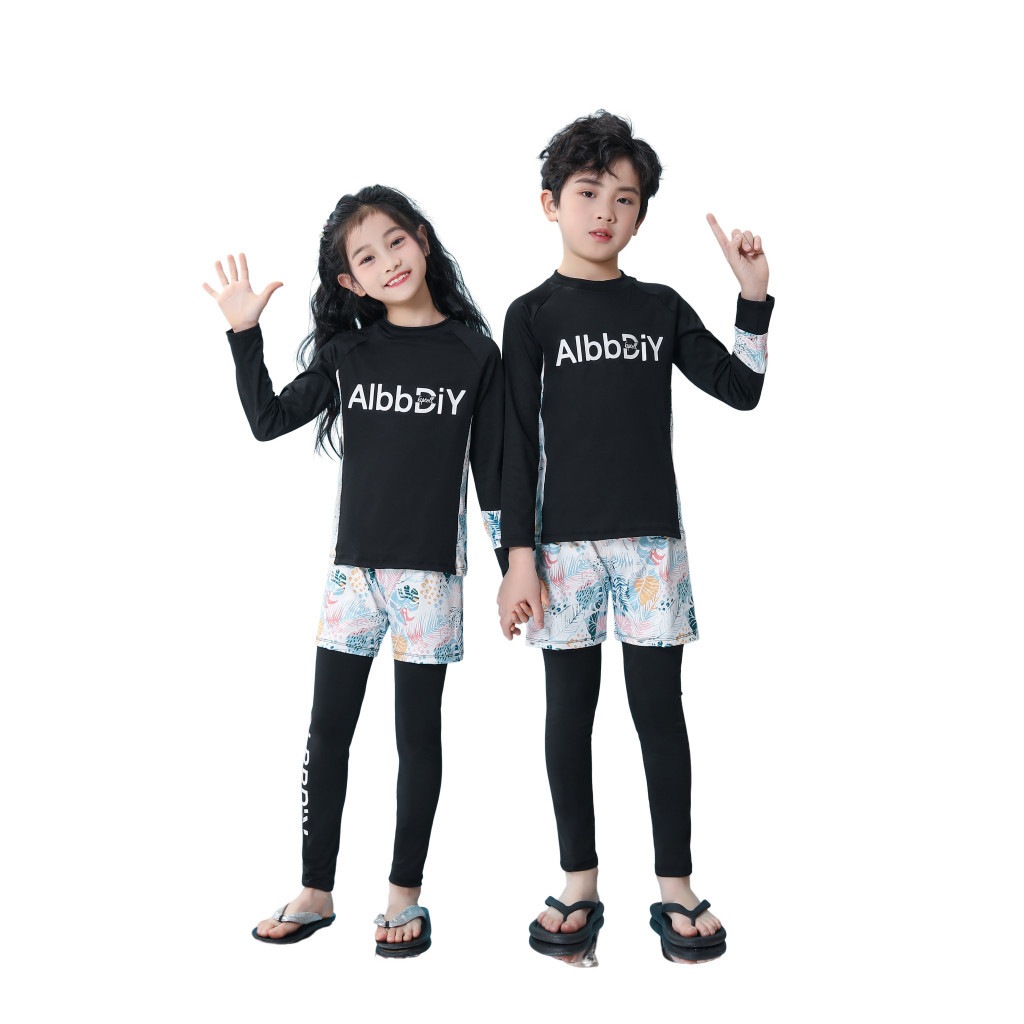 MAMA ชุดว่ายน้ำเด็ก เซ็ต 3 ชิ้น เสื้อแขนยาว+กางเกงขาสั้น+ขายาว รุ่น ...