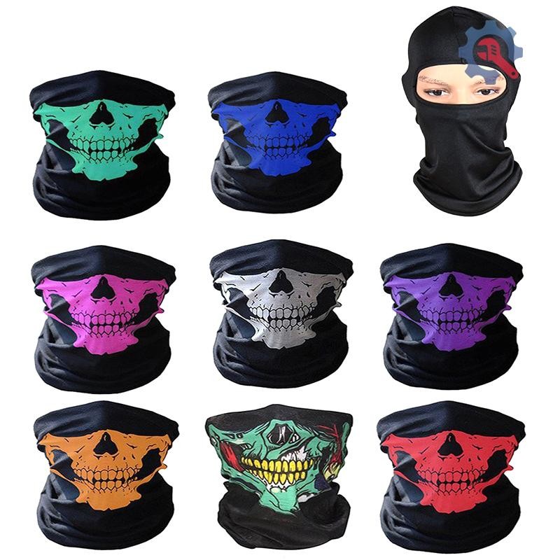 [GEX] ชุดผ้าโพกหัวไม่มีรอยต่อพร้อมแนวโน้มบุคลิกภาพสไตล์ Anti-summer Halloween Prop หน้ากาก Skull ...