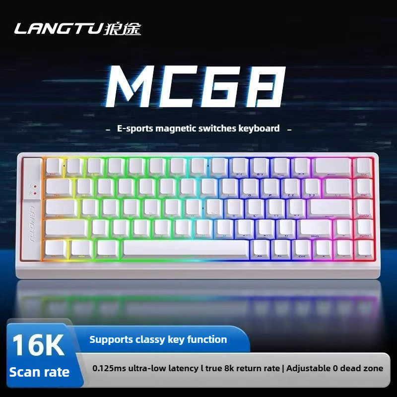 Langtu MC68 สวิทช์แม่เหล็ก Esports คีย์บอร์ดแบบมีสาย Rapid Trigger ที่ ...