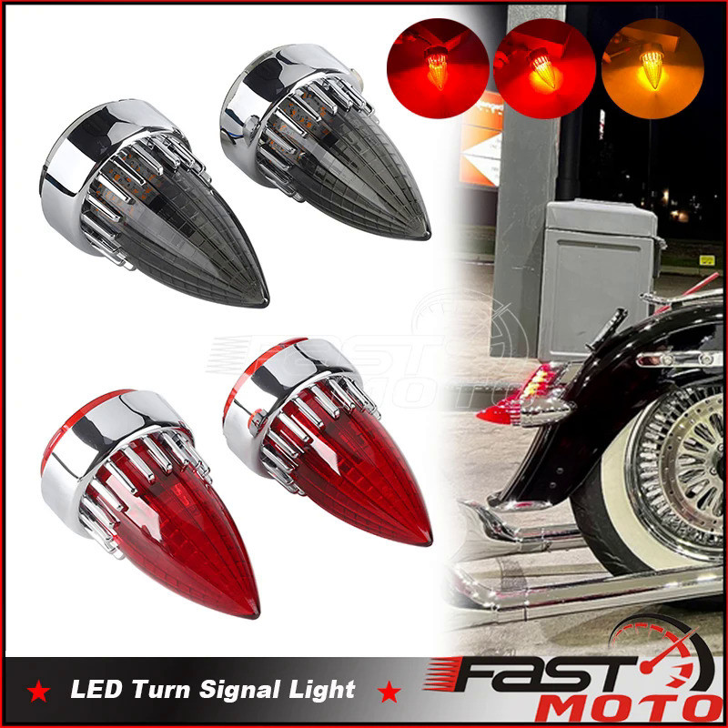 Mf Bullet Turn Signals Lens Covers Red Rear Tail Light Lense Universal ...