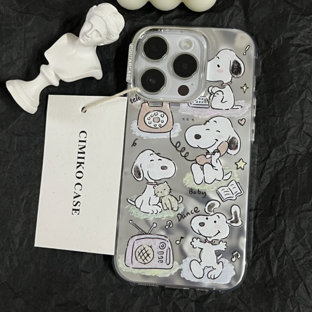 เคสไอโฟน 16/15/14/13/12/11 Pro max น่ารัก Cartoon Snoopy ความรู้สึกสามมิติ Compatible Case ...