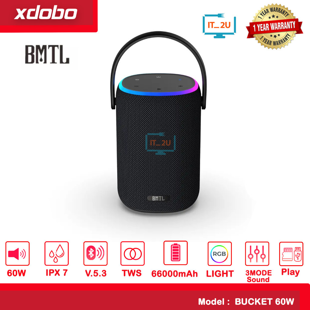 Xdobo BMTL Bucket Bluetooth Speaker 60W IPX7 ลำโพงบลูทูธ | Shopee Thailand