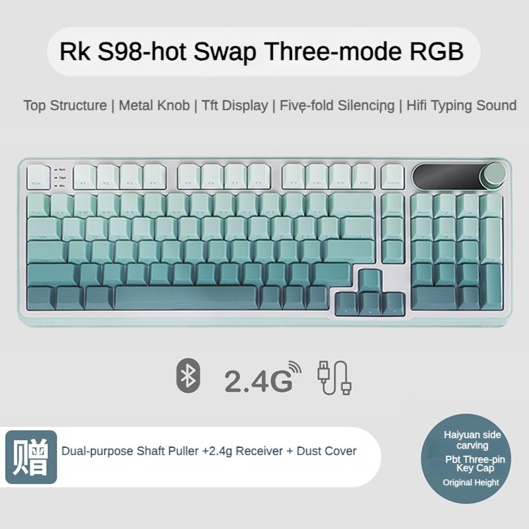 Rk S98/S75 คีย์บอร์ดเล่นเกมไร้สาย บลูทูธ 2.4G RGB มีสาย ไฟ LED สามโหมด | Shopee Thailand