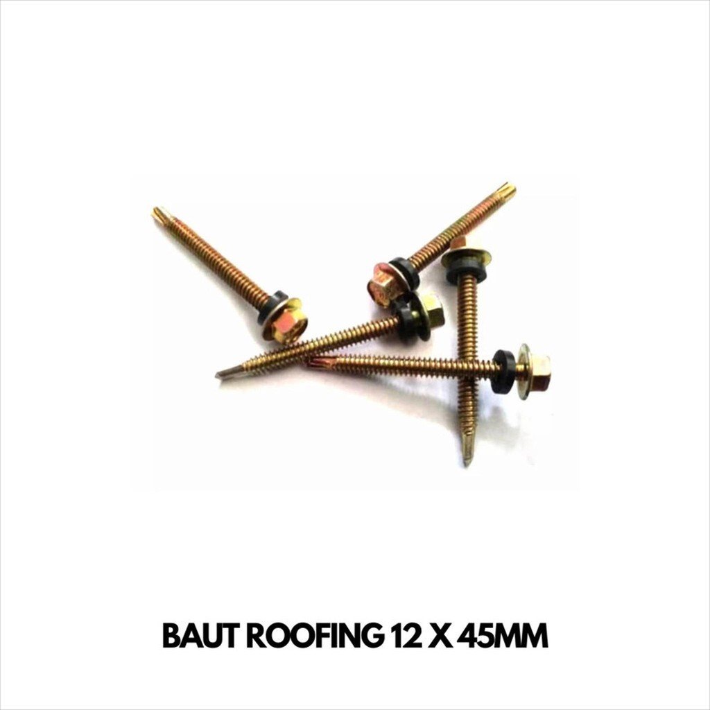 สกรูหลังคาเหล็ก 12x45 Rufing Screws 12x45 มม.-PT88 50 ชิ้น | Shopee ...