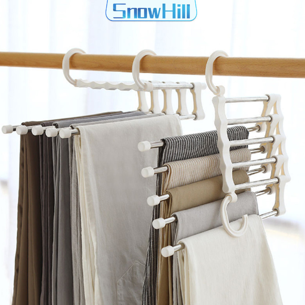 S.H สแตนเลส ที่แขวนกางเกง ที่เก็บของในตู้เสื้อผ้า Foldable stretch ...