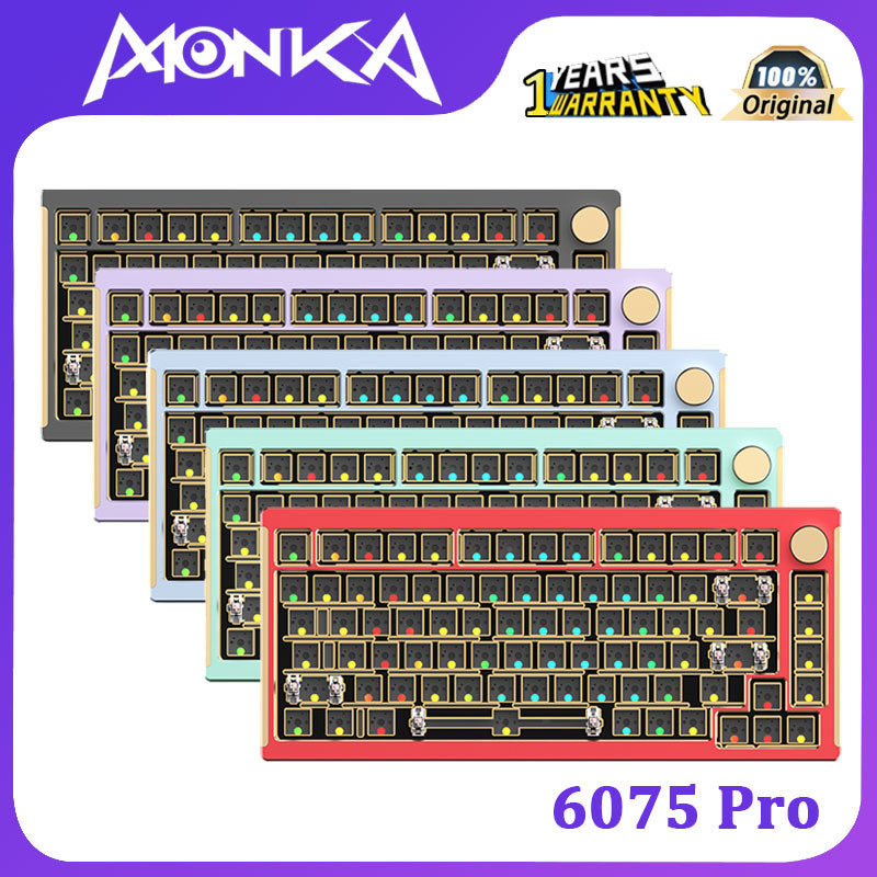 Monka 6075 Pro สามโหมด อลูมิเนียม Tutuo ไร้สาย 2.4G บลูทูธ คีย์บอร์ด ...