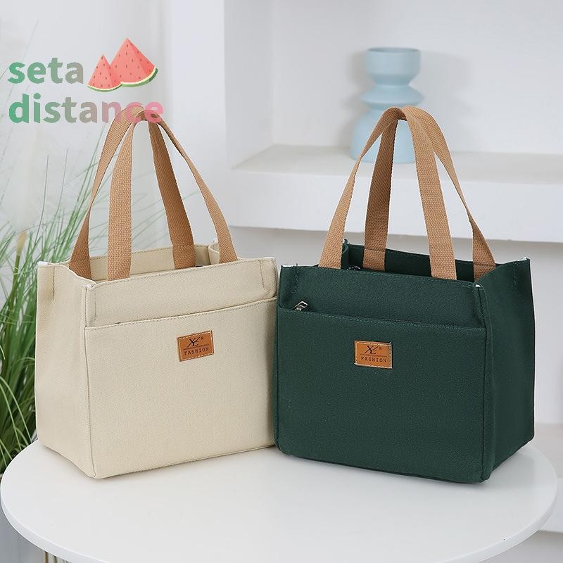 [Setad] 1pc สีทึบผู้หญิง Tote กระเป๋าแบบพกพาReusableผ้าใบกระเป๋า ...