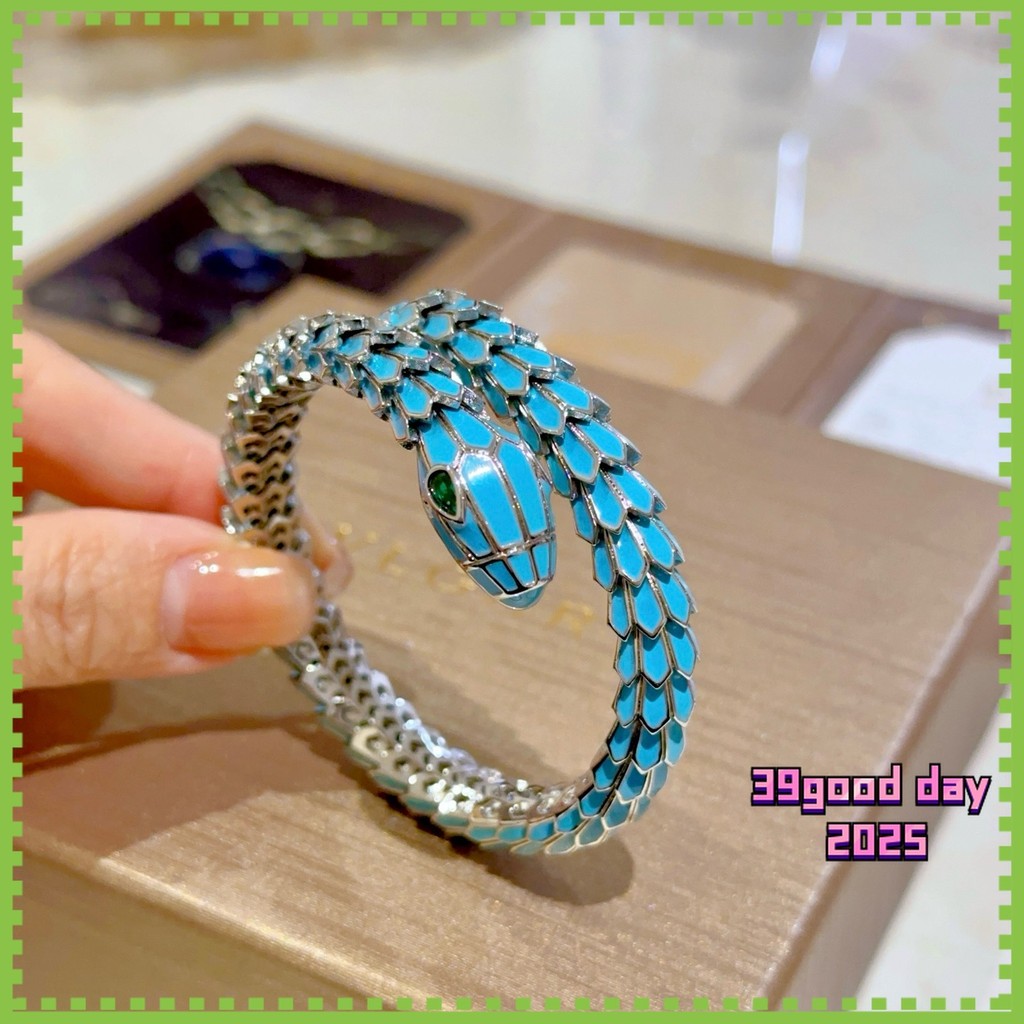 [B-home] Serpenti Viper Series Greenstone Epoxy Color Resin Bracelet ...