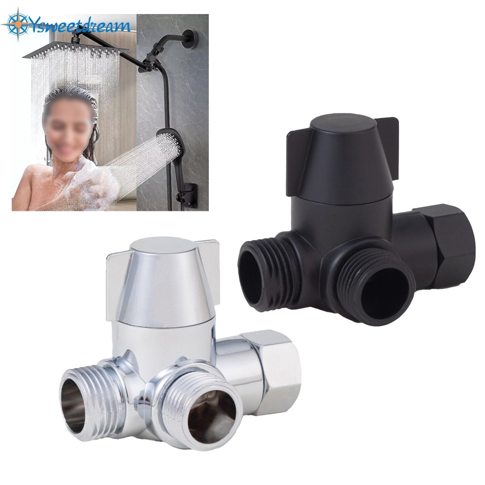 3-way G1/2 Outlet Shower Head Diverter Valve T-Adapter Shower Hose Tap ...