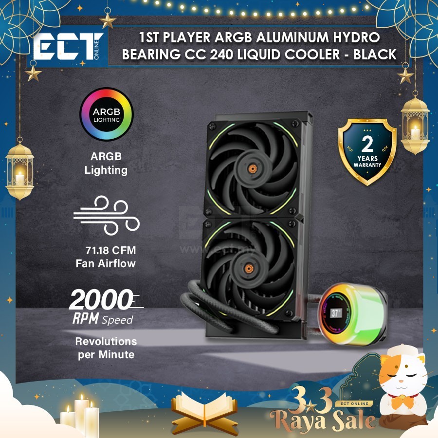 1stplayer ARGB Aluminium Hydro Bearing CC 240/360 Liquid Cooler - สีขาว/ดํา | Shopee Thailand