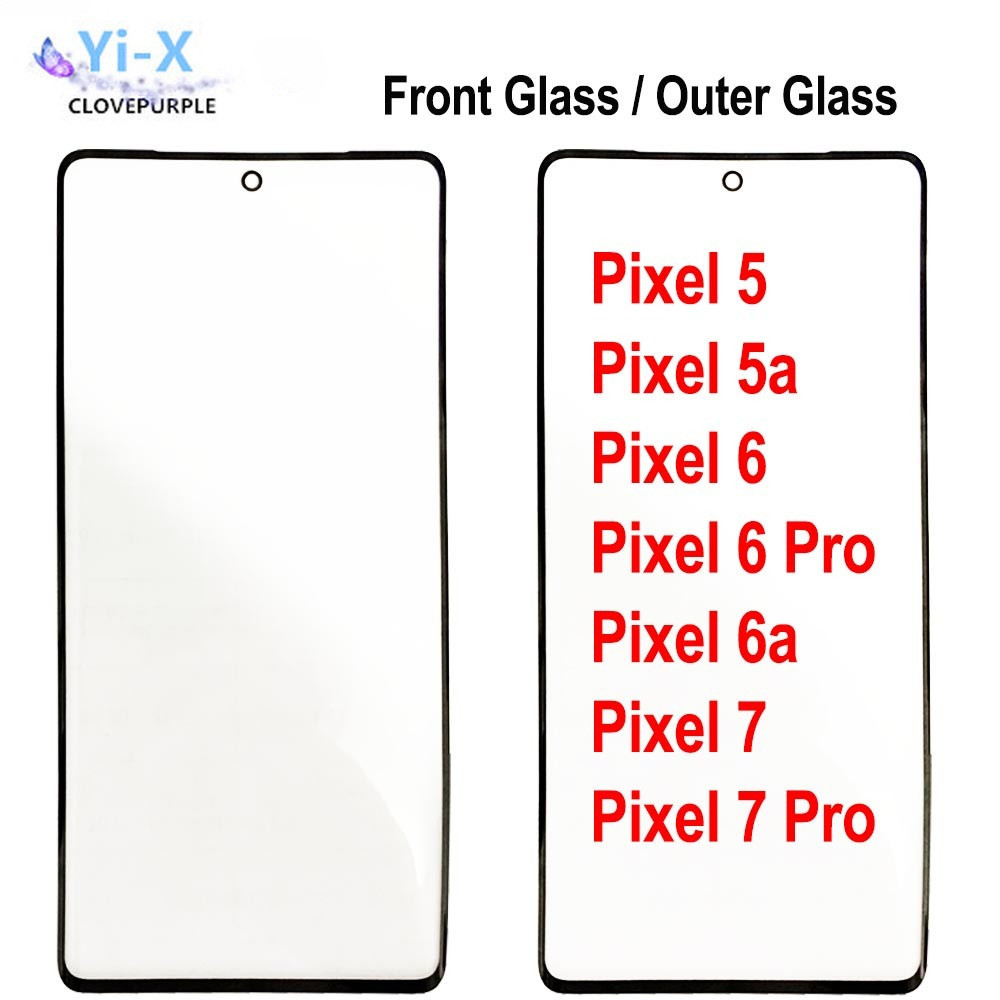 อะไหล่กระจกเลนส์กระจกด้านหน้า OCA สําหรับ Google Pixel 5 5A 6 6A 6Pro 7 7A Pixel 7 Pro 1 ชิ้น ...